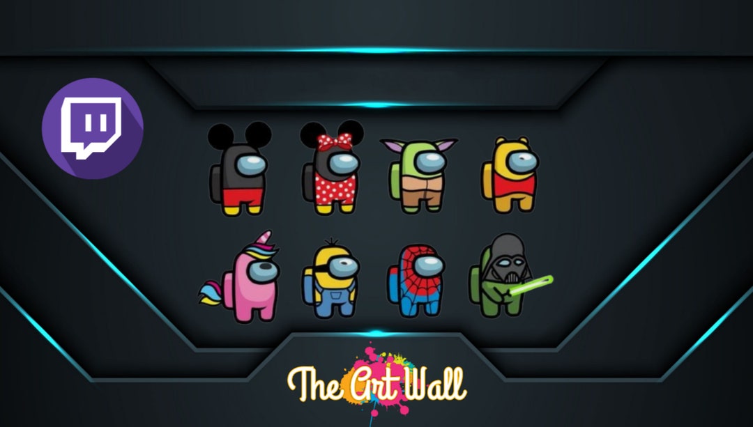 8 X Twitch Sub Badges / Among Us Party Fam Subs Badges - Etsy