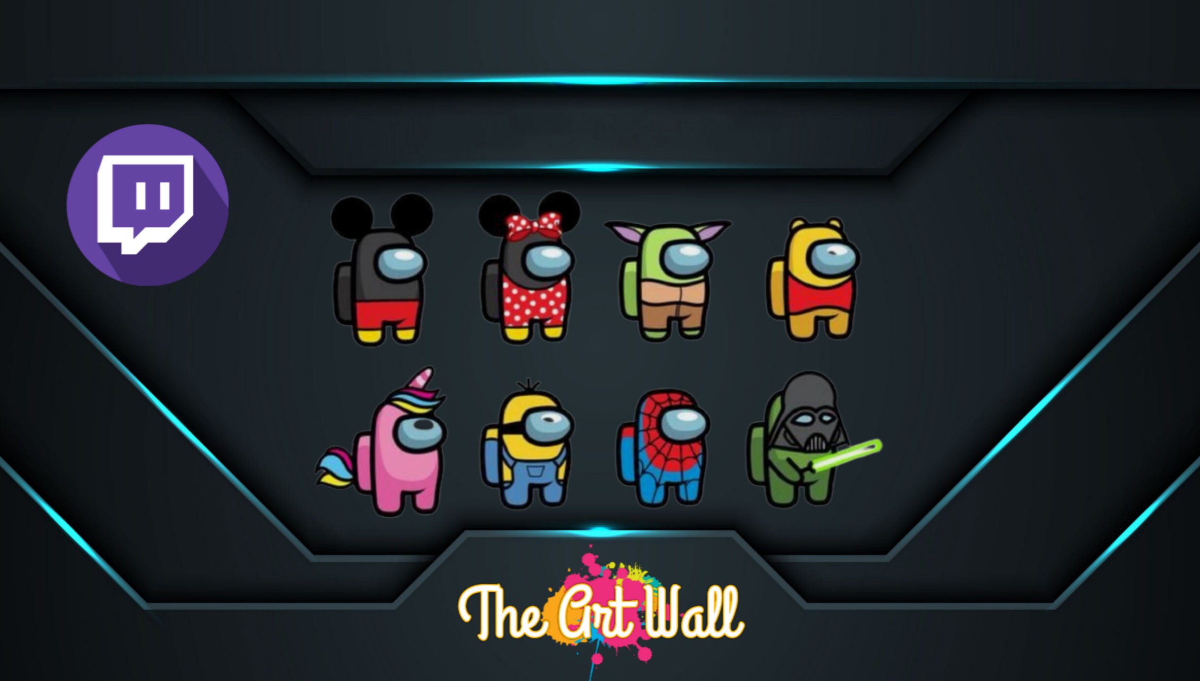 8 X Twitch Sub Badges / Among Us Party Fam Subs Badges - Etsy