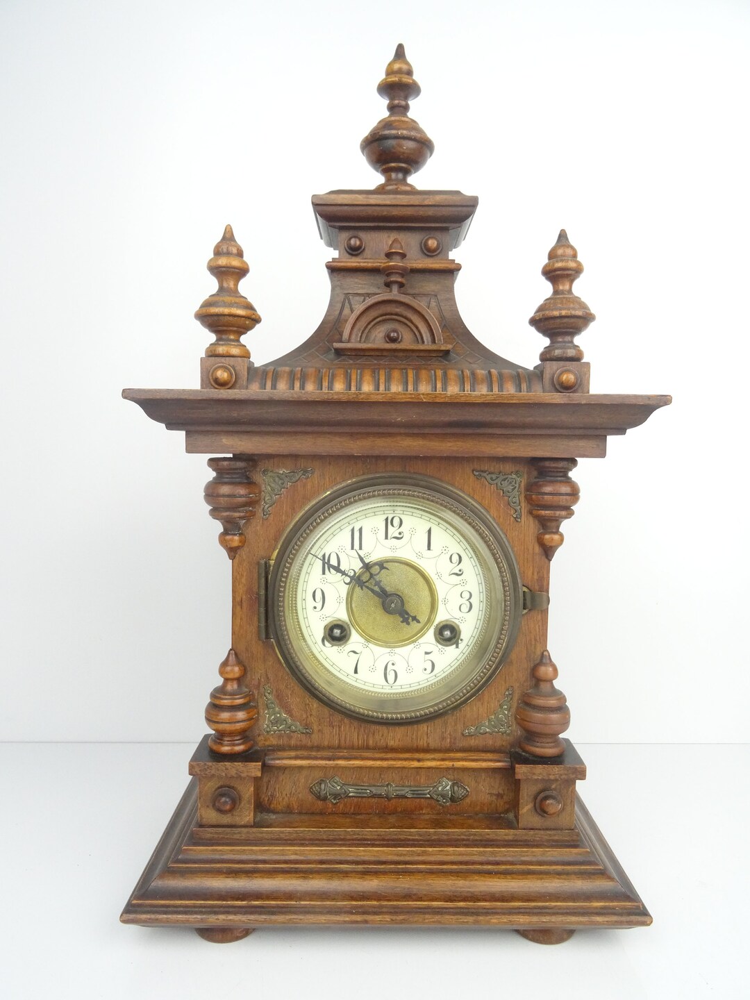 Antique Junghans Mantel Clock German Art Deco Castle Mantel Shelf Clock ...
