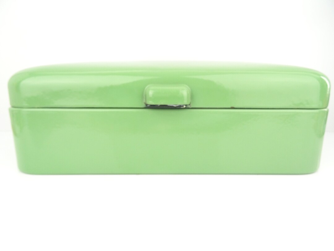 Vintage Antique Enamel Enamelware Dutch Bread Box Bin Large Storage ...