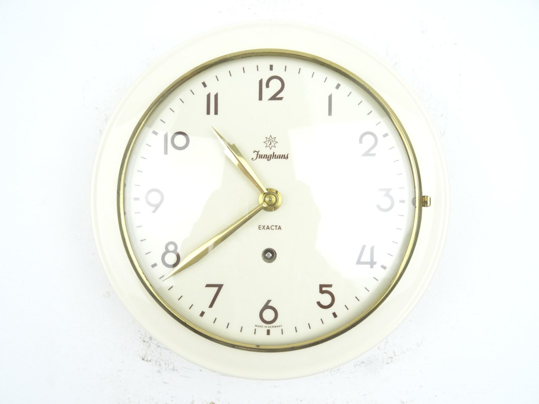 Vintage Antique Kitchen Clock German JUNGHANS Wall Retro Ceramic Clock ...