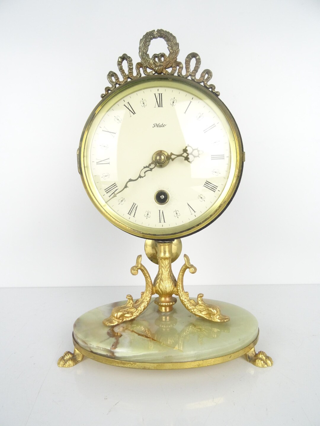 Antique Table Clock MASTERPIECE Old PLATO Art Deco Marble Mantle Clock ...
