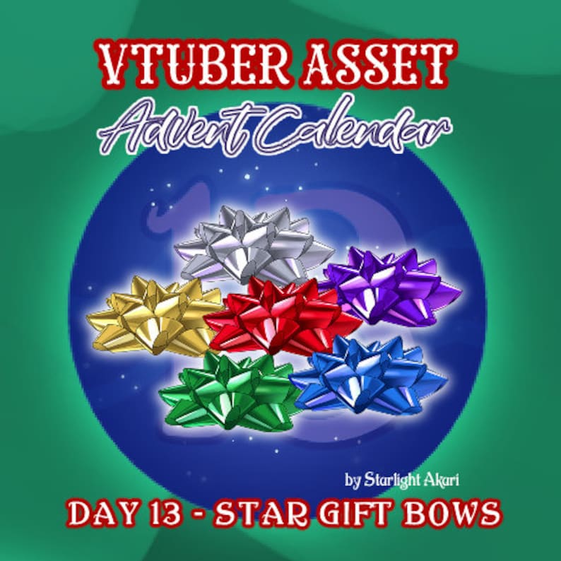 Vtuber / Pngtuber - Star Gift Bows - Winter Holiday Collection - Etsy