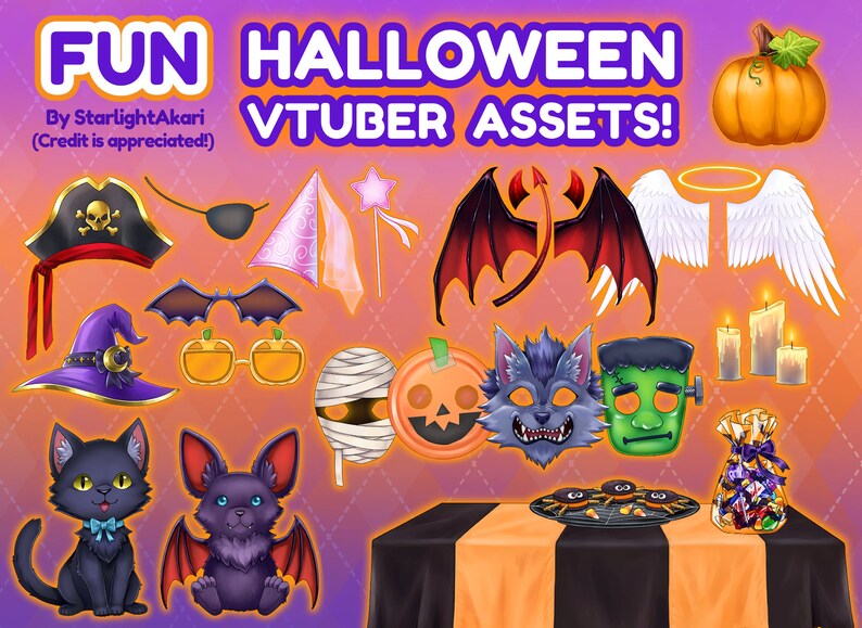 Vtuber Halloween Asset Collection - Etsy