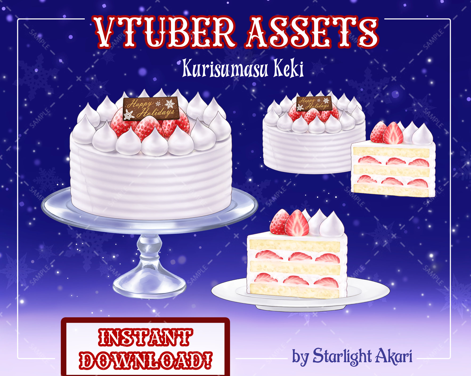 Vtuber / Pngtuber Christmas Cake/kurisumasu Keki Winter Holiday Collection - Etsy