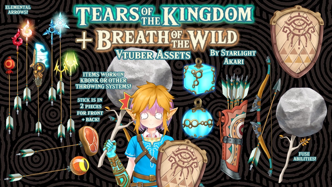 Zelda Vtuber Assets Tears of the Kingdom + Breath of the Wild Throwing ...