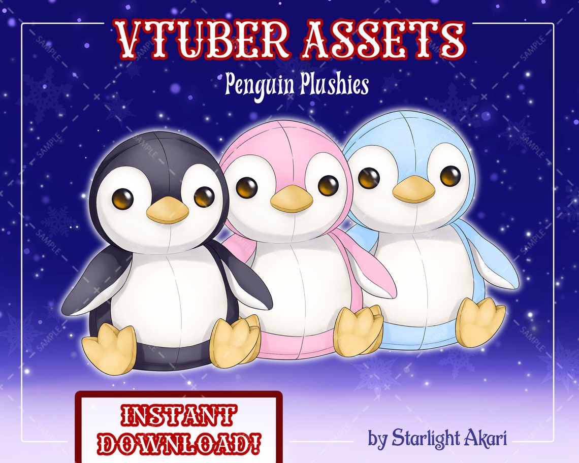 Vtuber / Pngtuber Penguin Plush Winter Holiday Collection - Etsy