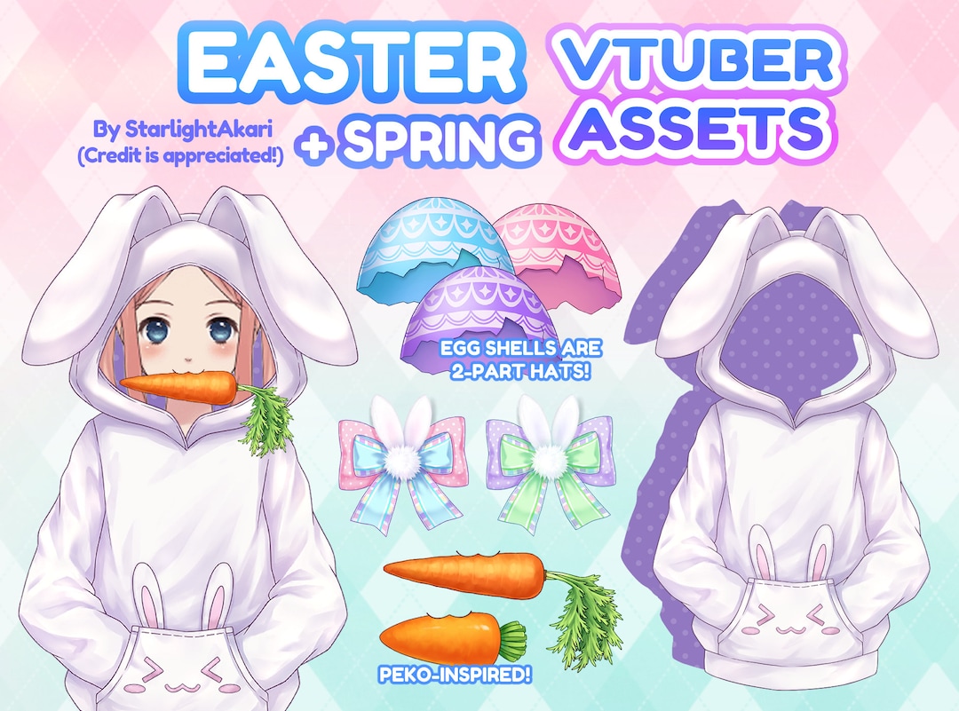 Vtuber/ Pngtuber Easter Bunny Outfit Assets - Etsy