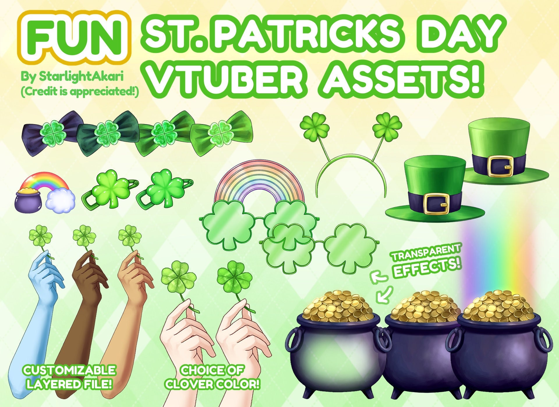 Vtuber St. Patrick's Day Asset Collection - Etsy