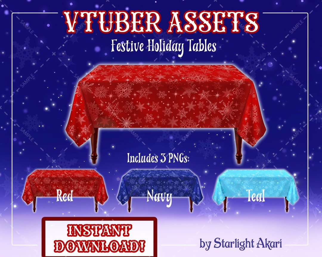 Vtuber / Pngtuber - Festive Tables Asset - Winter Holiday Collection - Etsy