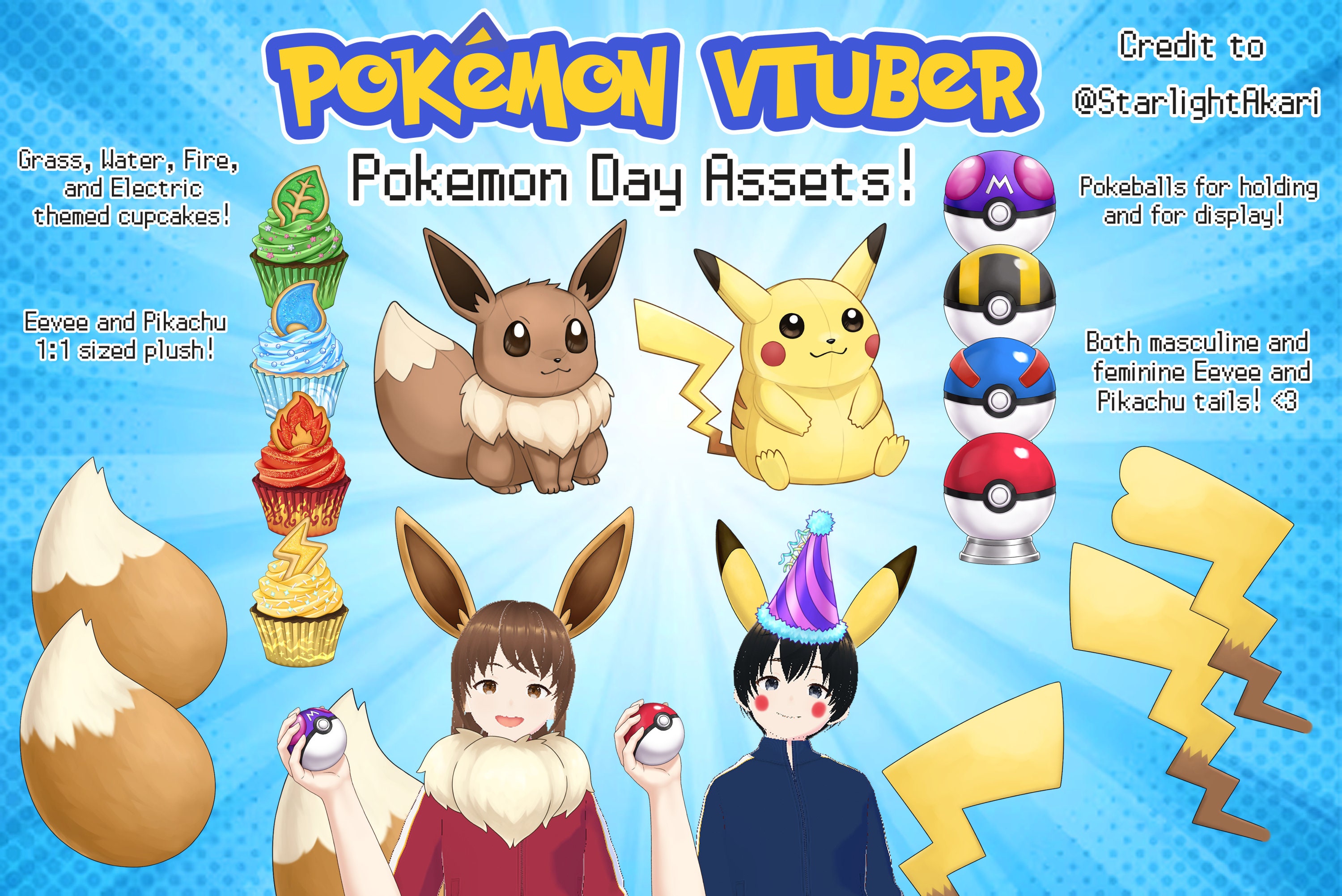 Pokemon Day Vtuber/pngtuber Pokemon Day Asset Collection - Etsy