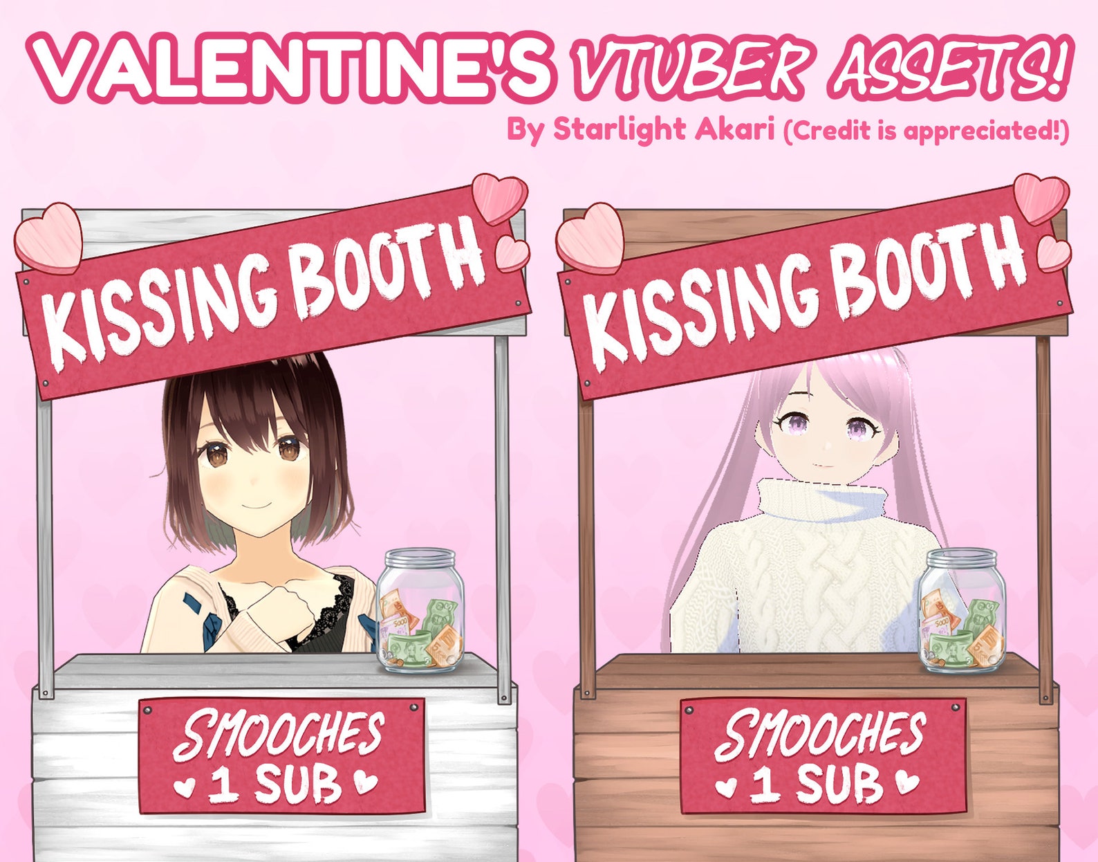 Vtuber Valentines Kissing Booth Assets - Etsy