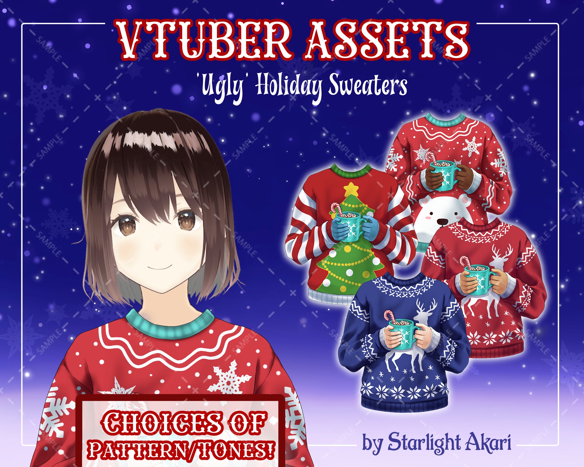 Vtuber / Pngtuber - 'ugly' Christmas Sweaters - Winter Holiday ...