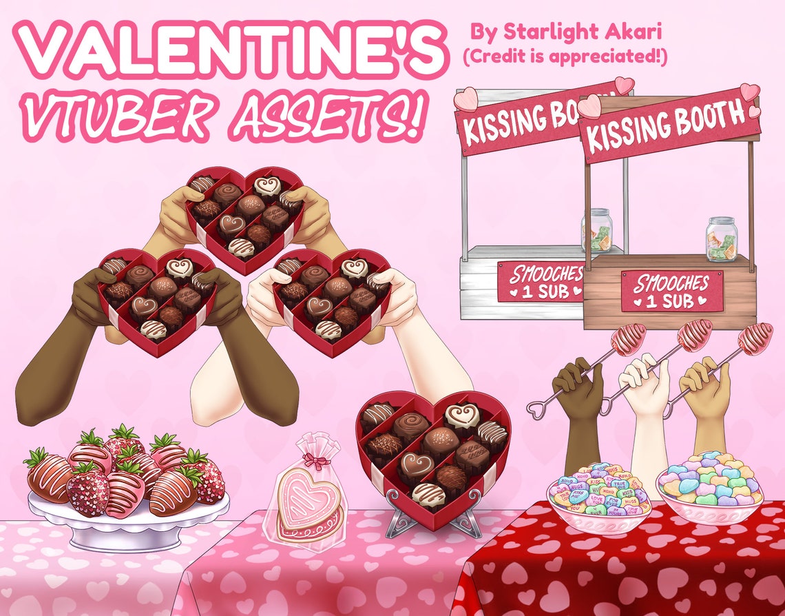 2023 Vtuber / Pngtuber Valentines Asset Collection - Etsy