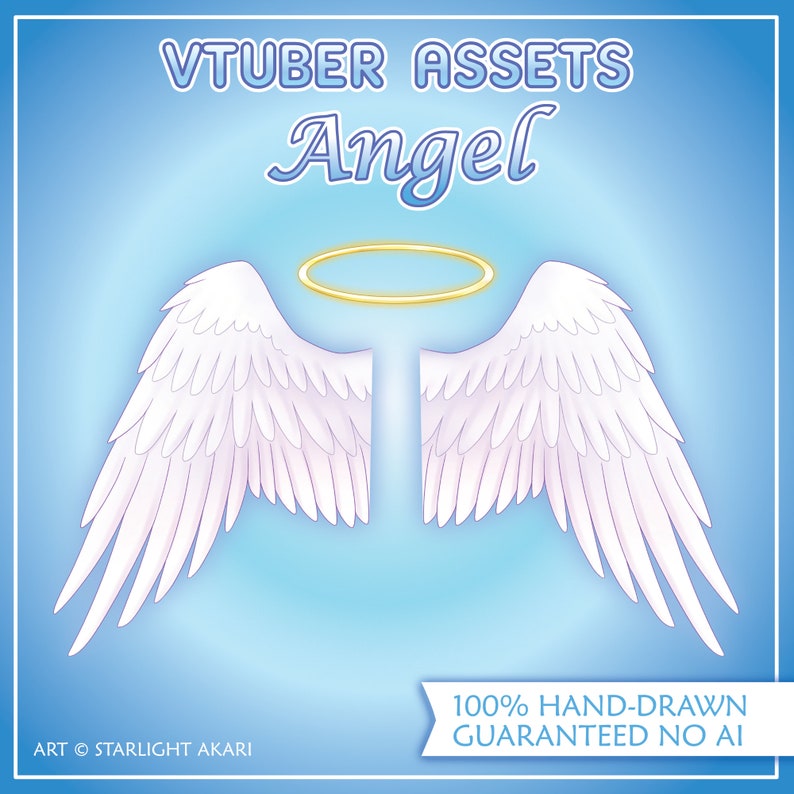 Vtuber Angel Wings, Halo Assets - Etsy