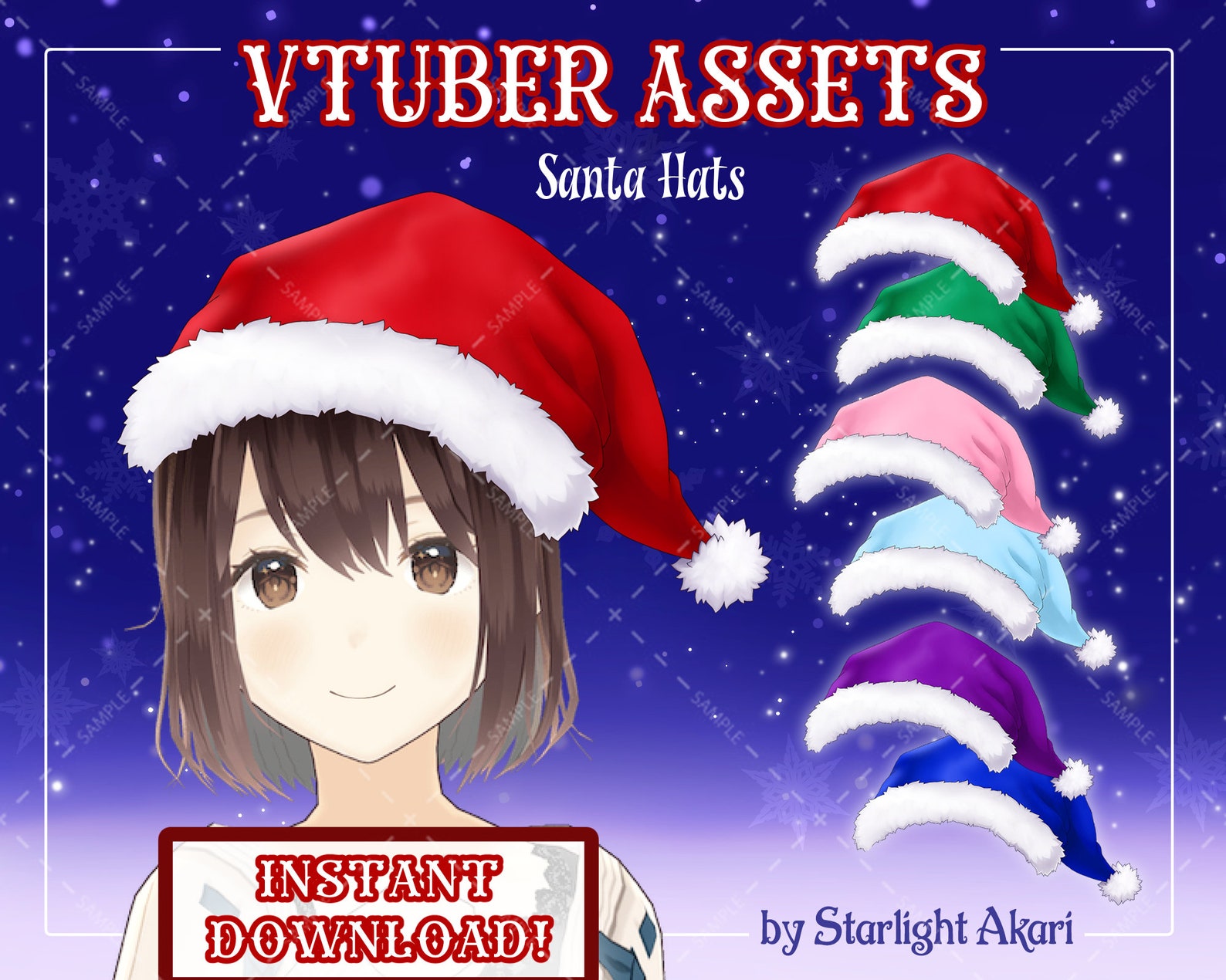 Vtuber / Pngtuber - Santa Hat Asset - Winter Holiday Collection - Etsy