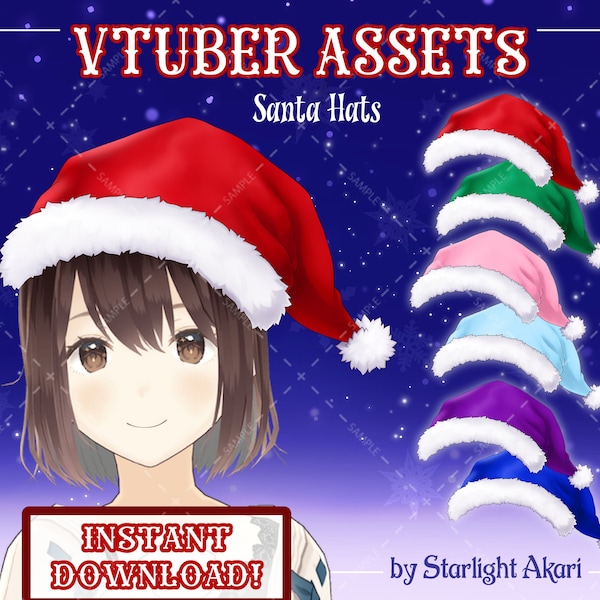 Vtuber Assets Santa Hat - Etsy