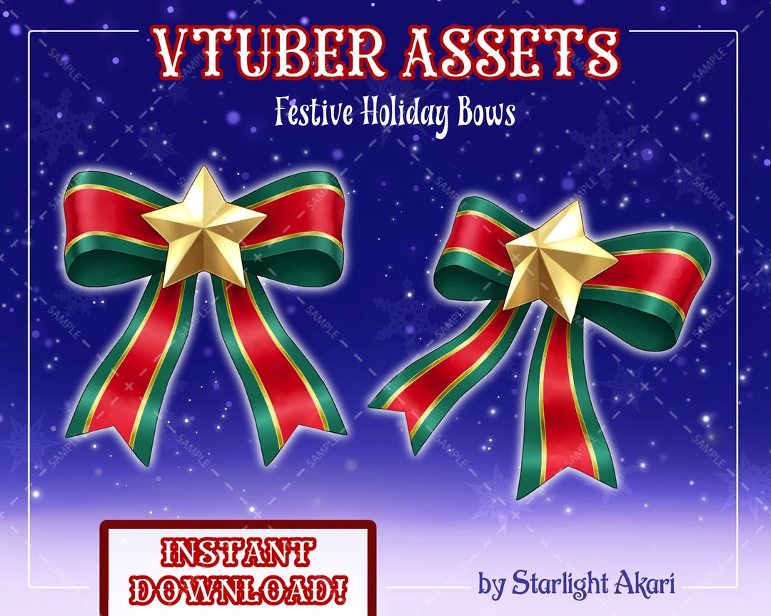 Vtuber / Pngtuber - Christmas Bows Asset - Winter Holiday Collection - Etsy
