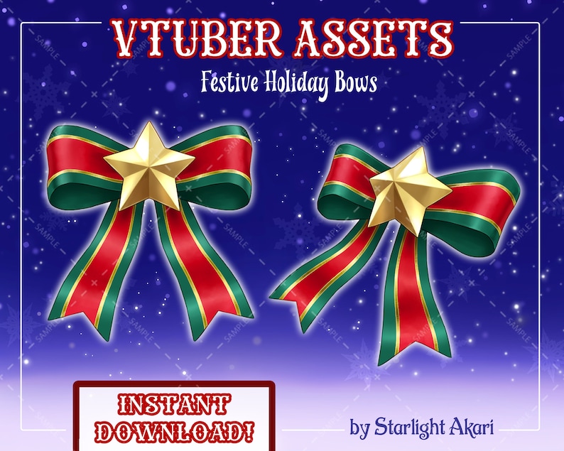 Vtuber / Pngtuber Christmas Bows Asset Winter Holiday Collection - Etsy