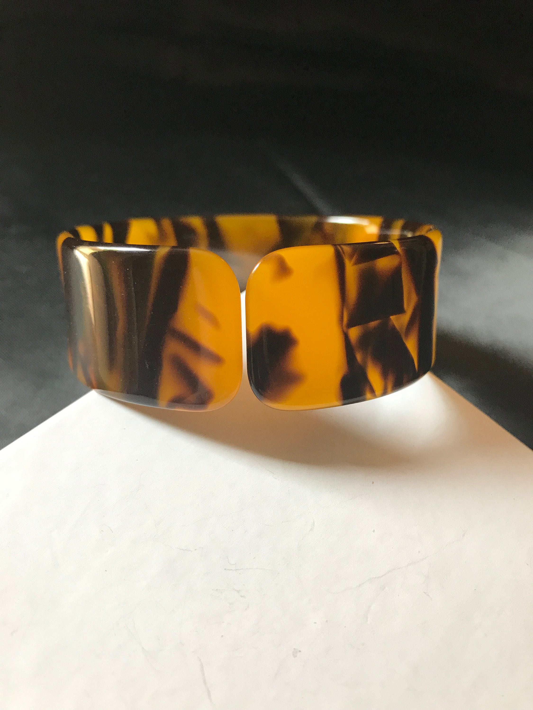 Reduced , Art Deco Faux Tortoise Shell-lucite Cuff Bangle Bracelet ...