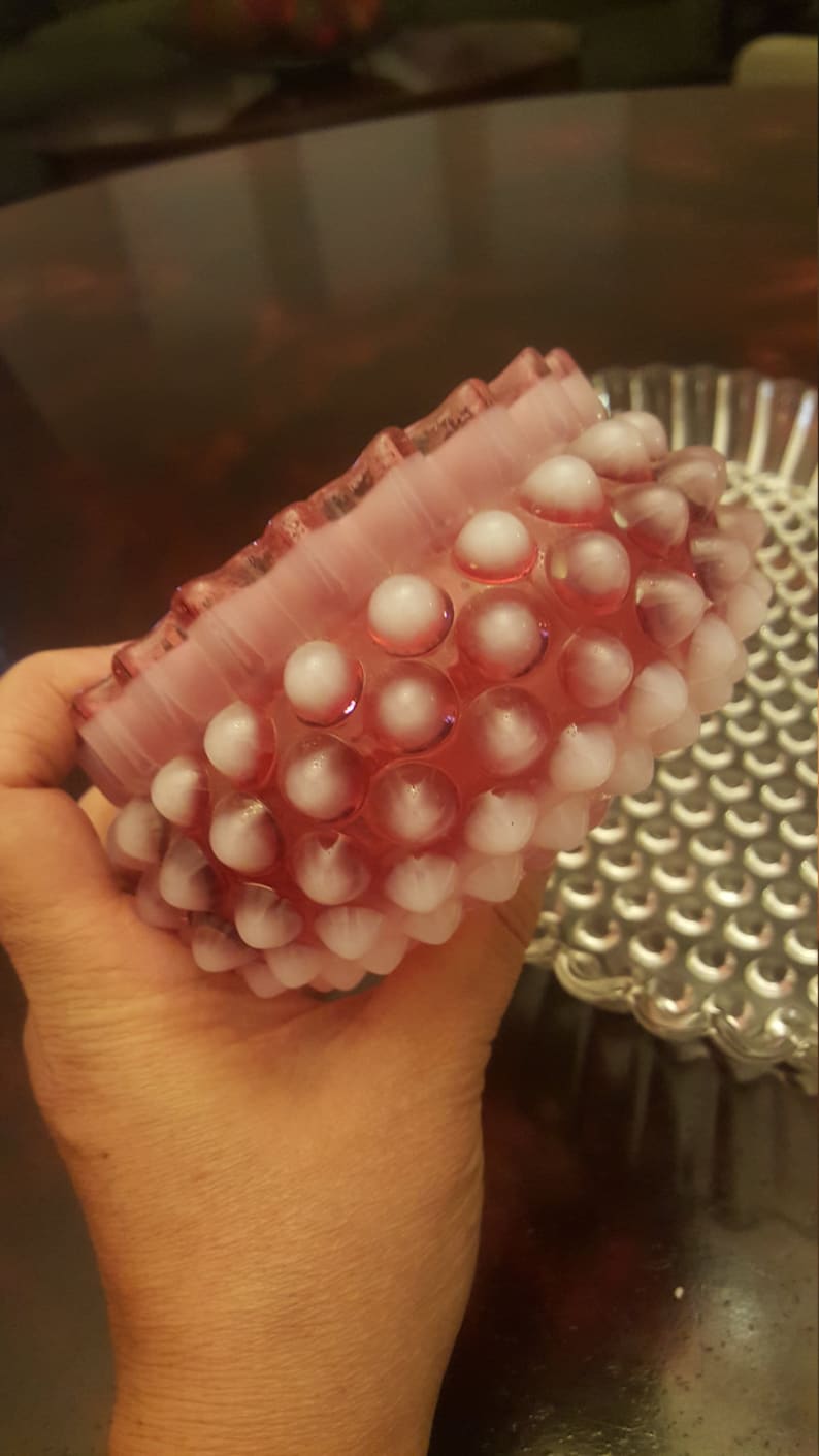 Reduced:eapg.19th C. Five Piece Water Set Granberry Opalescent Hobnail ...