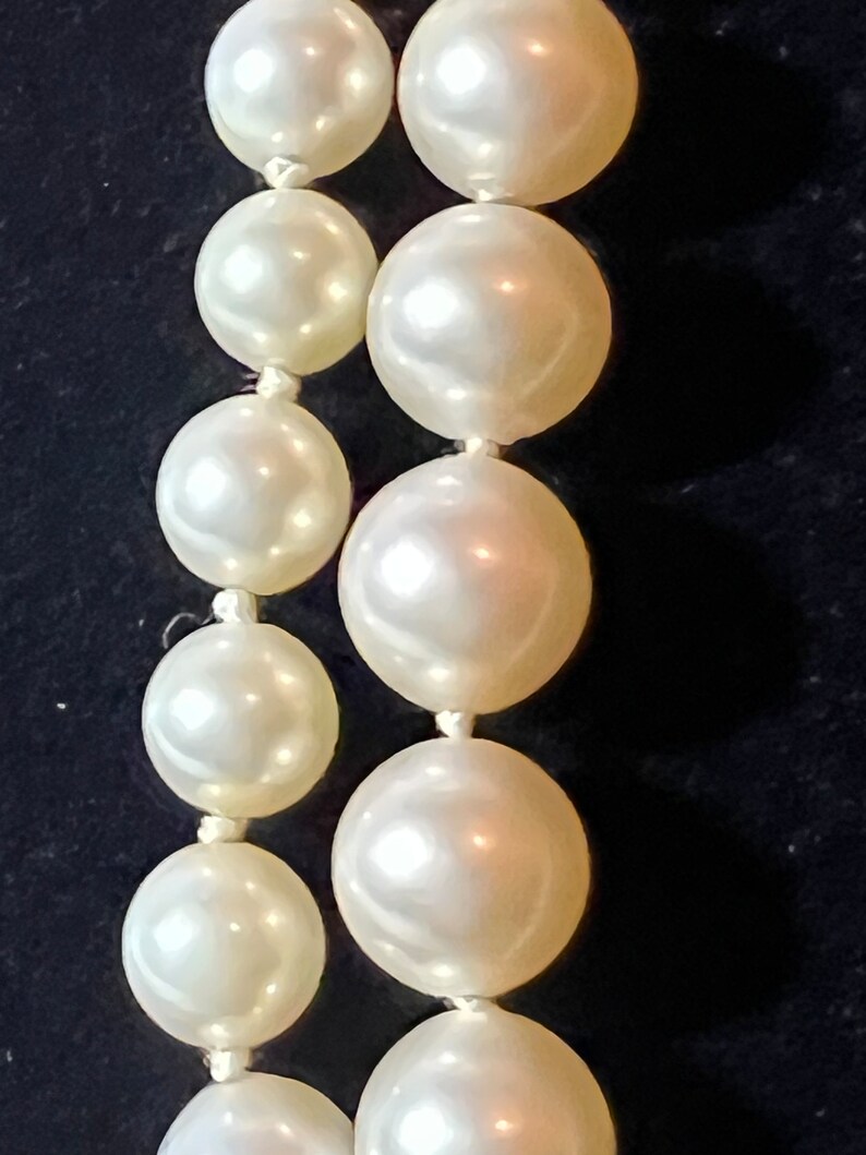Vintage Pm 70 Double Strand Majorica Pearl Choker Necklace- Simulated ...