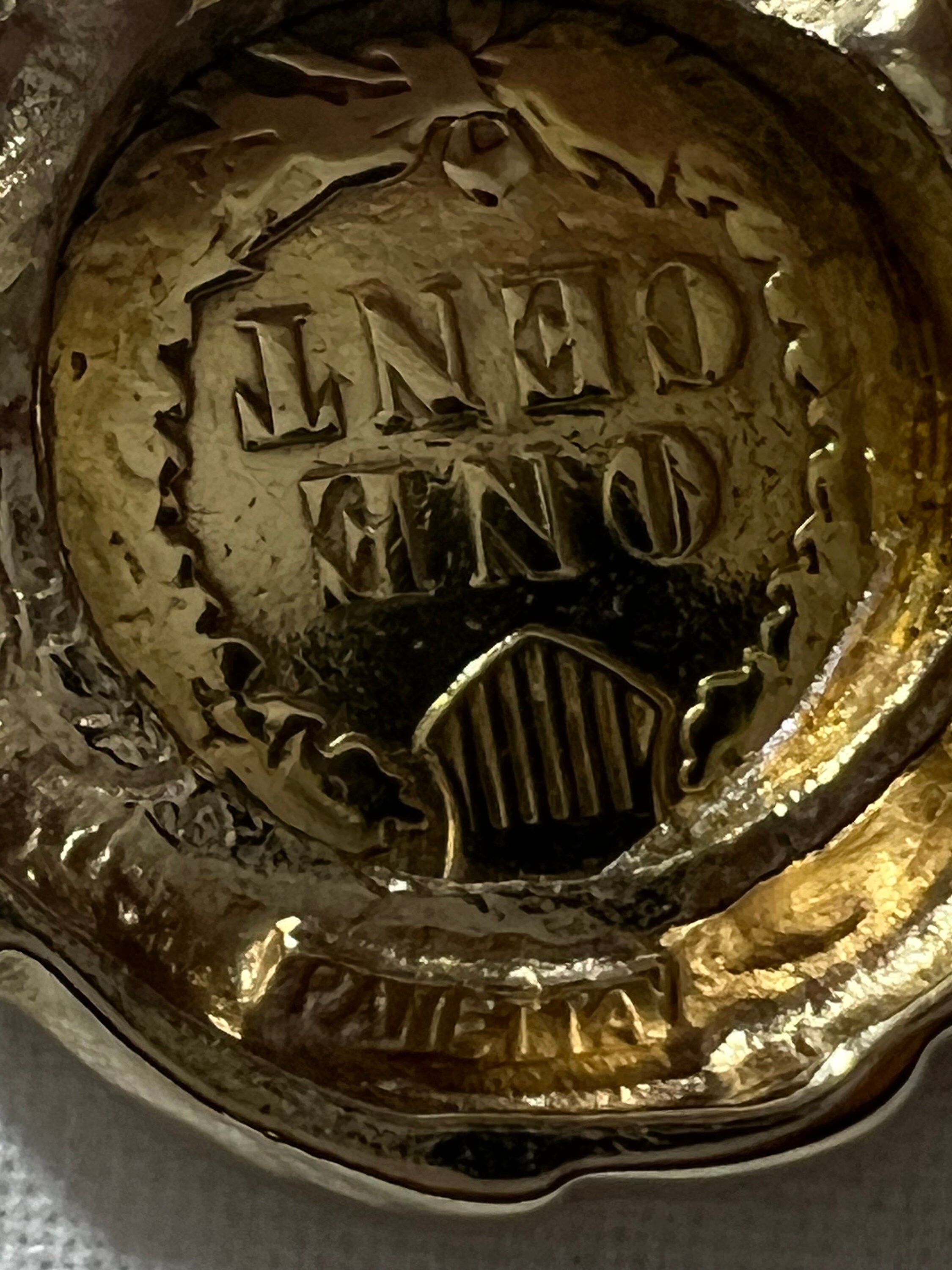 Vintage Panetta Indian Penny Head Coin Gold Tone Rhinestone Necklace ...