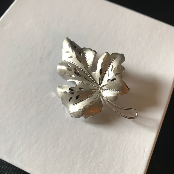Sterling Leaf Pin - Etsy