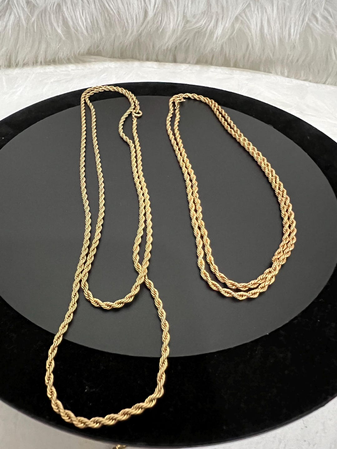 Vintage 1980s Trifari Gold Tone Rope Chain Necklace - Etsy