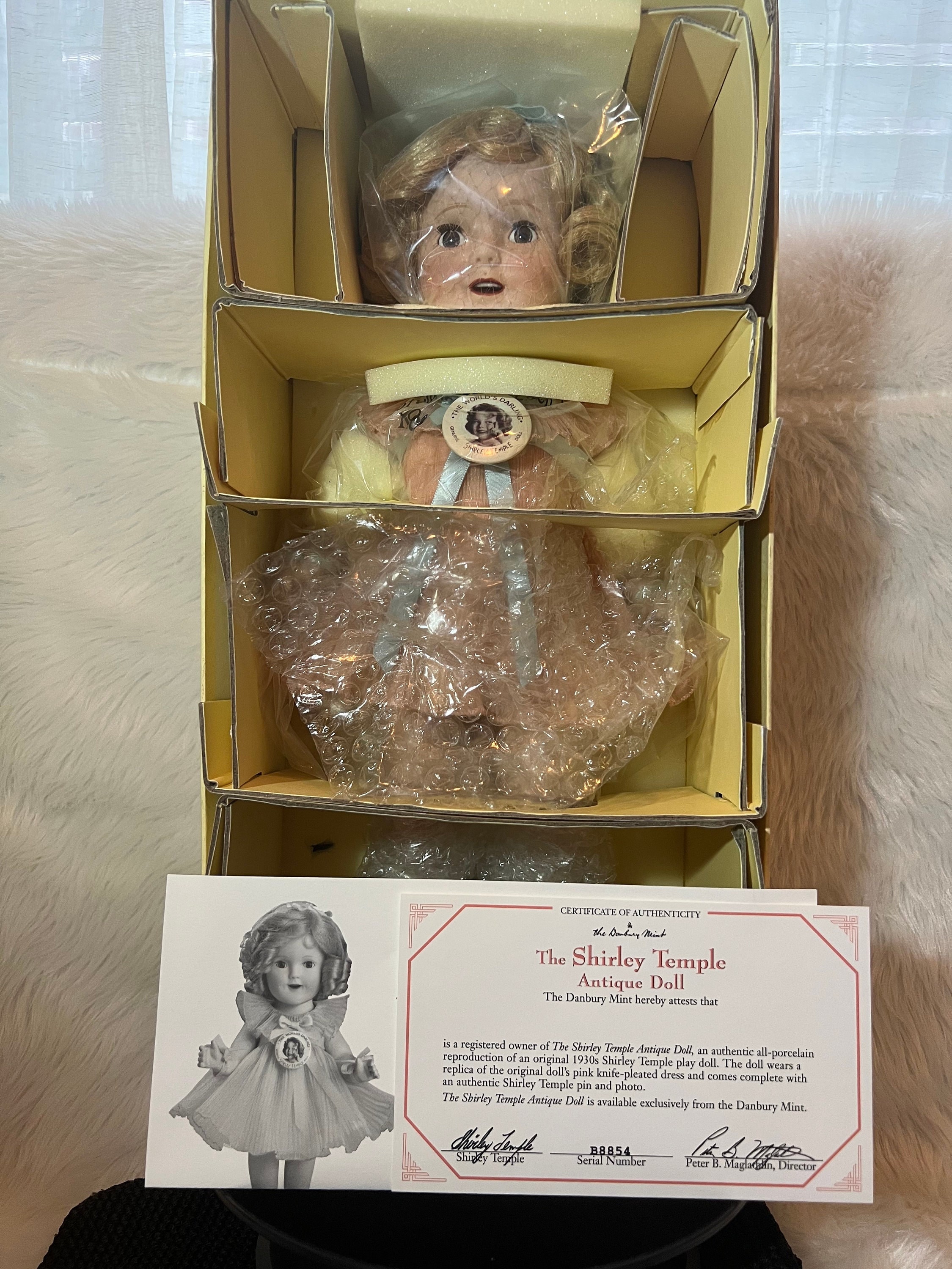 Danbury Mint Doll Shirley Temple 1930 Curly Top Reproduction Porcelain ...