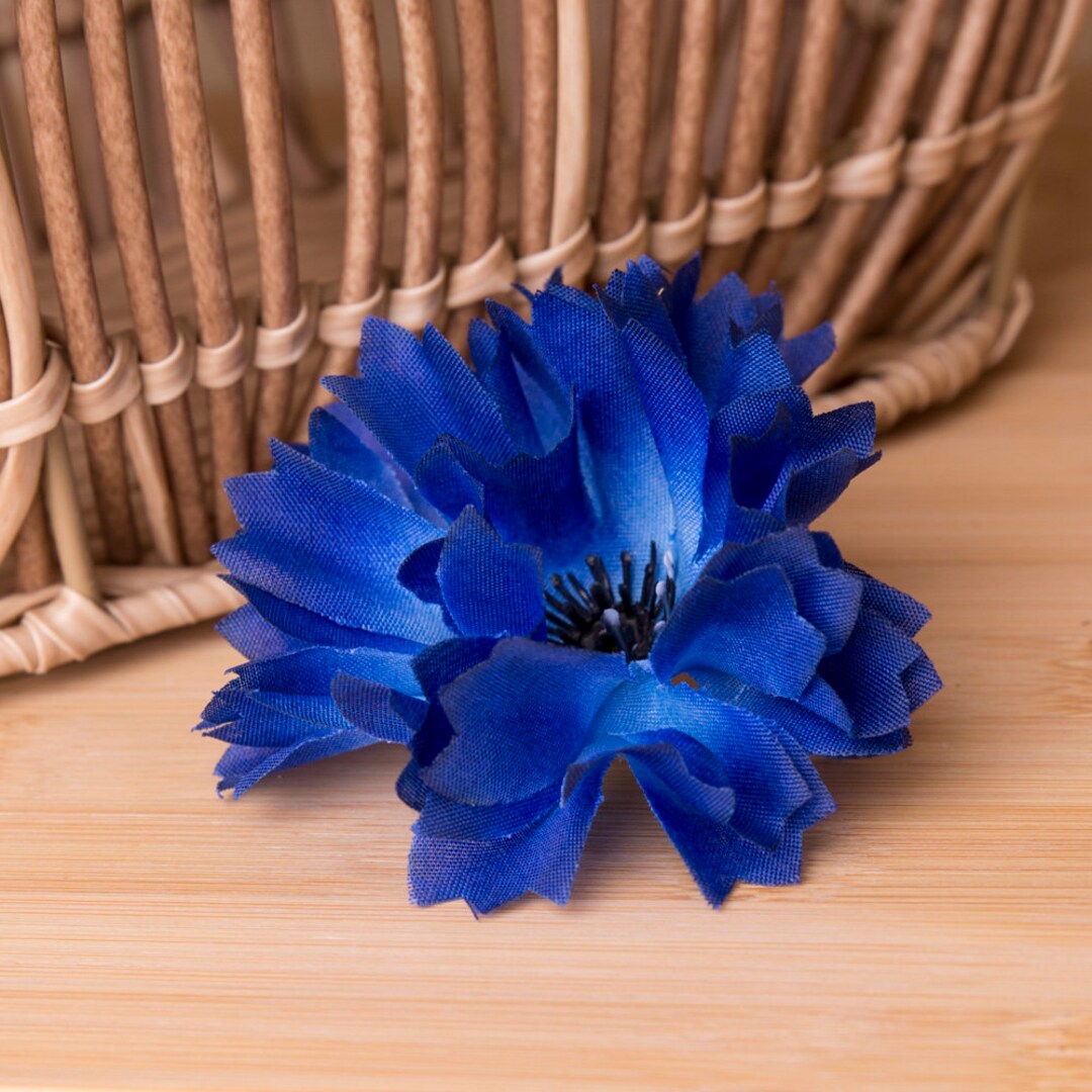 Artificial Cornflowers Bachelor Button Heads Flowers 6 Set Royal Blue ...