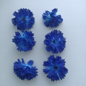 Artificial Cornflowers Bachelor Button Heads Flowers 6 Set Royal Blue ...