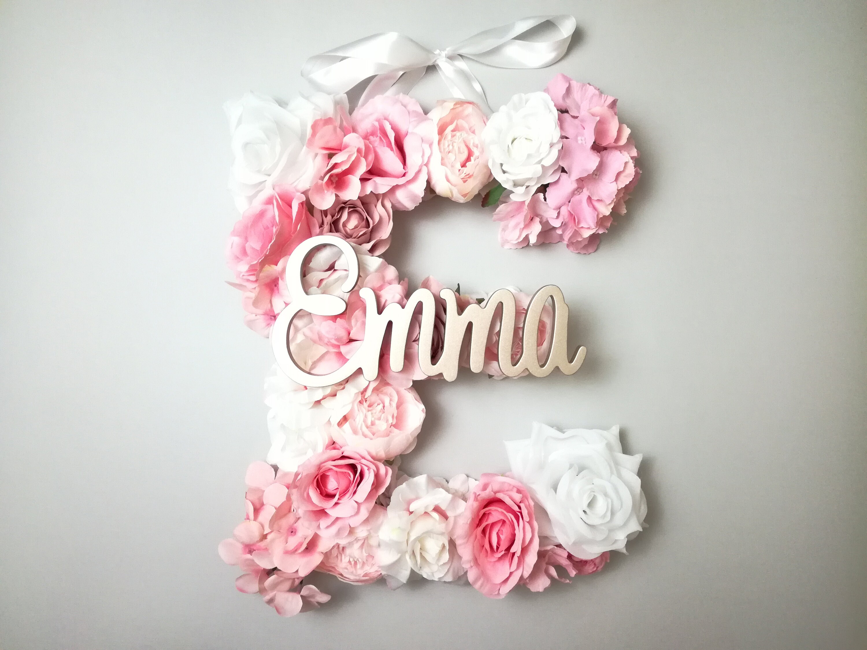 Emma gift for her girls name sign wall name sign flower | Etsy
