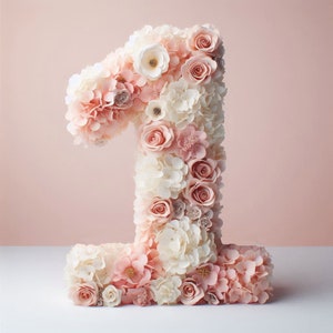 First Birthday Number 1st Birthday Flower Birthday Number One Number 1 ...