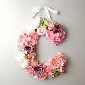 Daughters Room Floral Letter S Personalized Nursery Letter Baby Shower ...