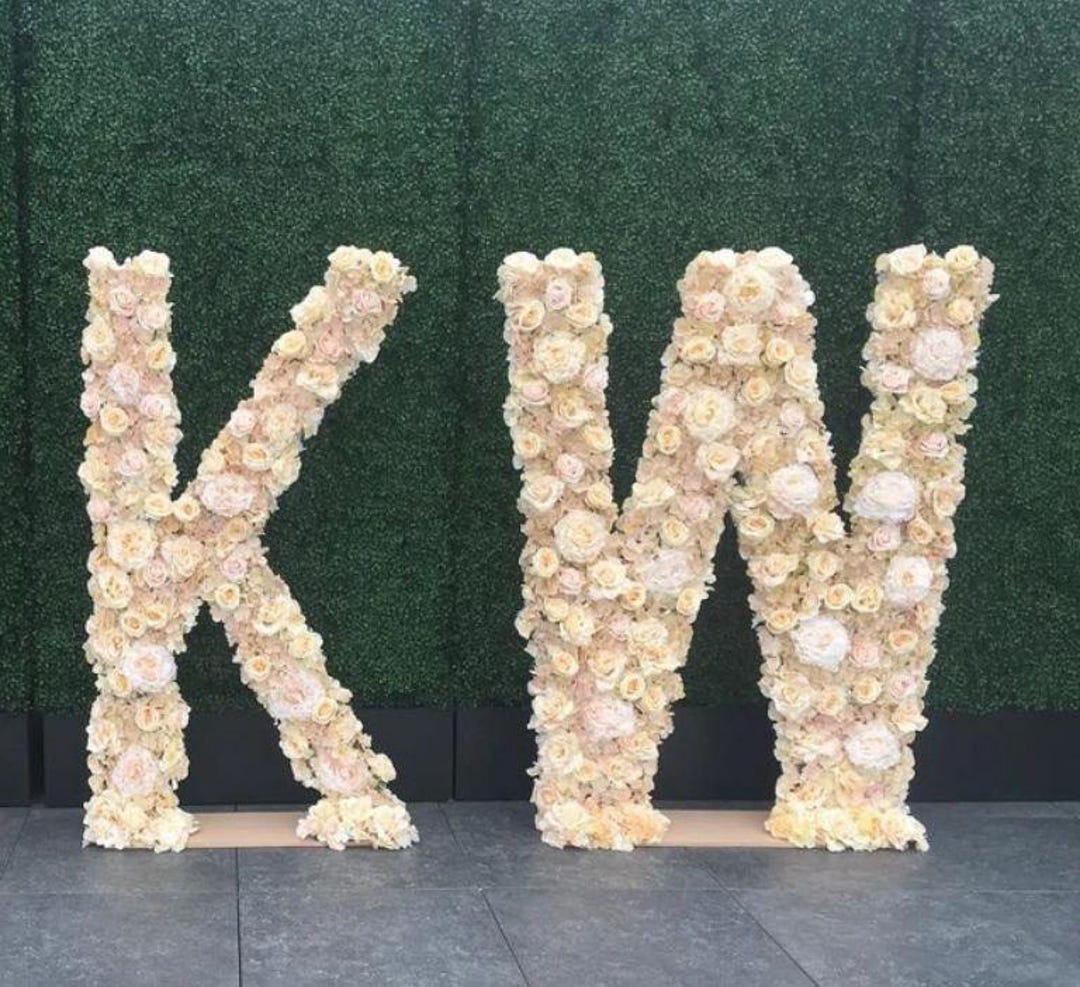 Large Freestanding Wedding Letters Huge Flower Letters Personalized ...