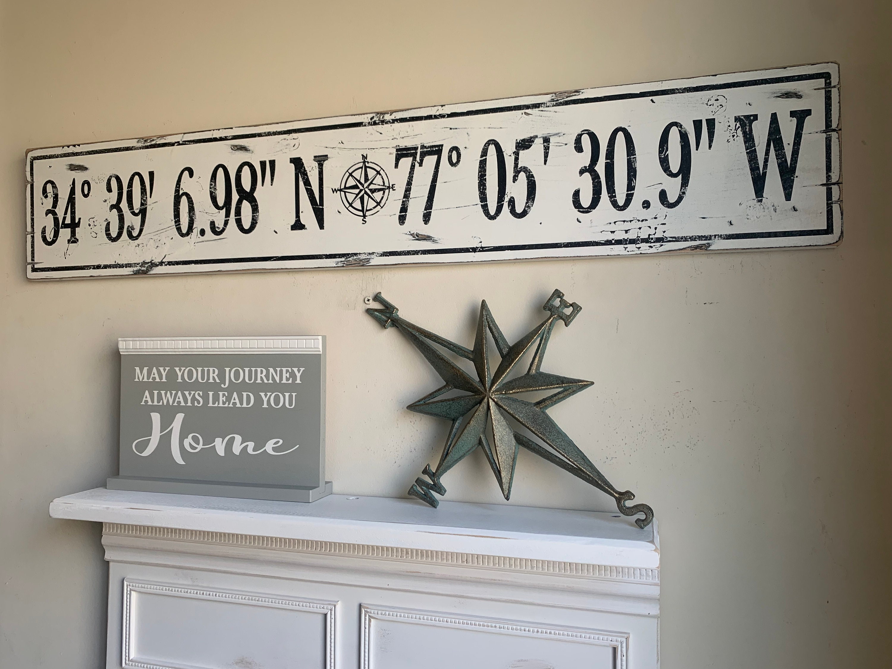 LATITUDE LONGITUDE Sign Coordinates Sign Custom Longitude - Etsy