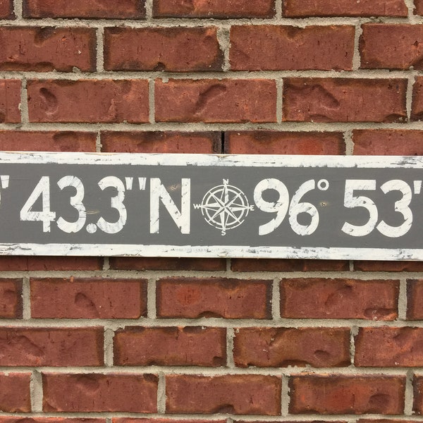 Gps Coordinates Sign - Etsy