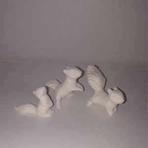 Set of 3 Squirrels 1"-2"t Ready to Paint Ceramic Bisque - Etsy