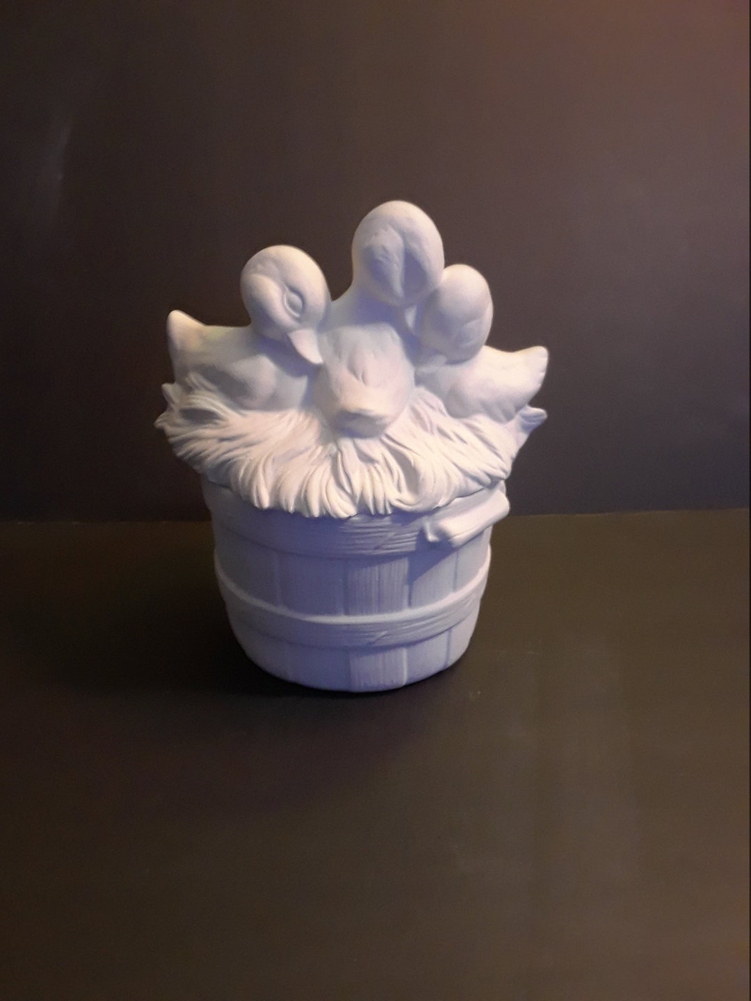 Duckling Basket Container 6 Rd. Ready to Paint Ceramic Bisque - Etsy
