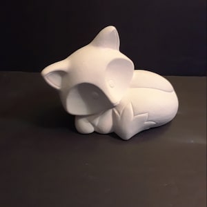 Small Sly Fox 4" Tall 5.5"wide Ready to Paint Ceramic Bisque - Etsy