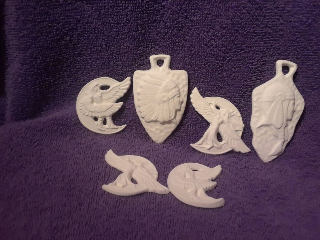 Set of 6 Native American Magnets Ready to Paint Ceramic Bisque - Etsy