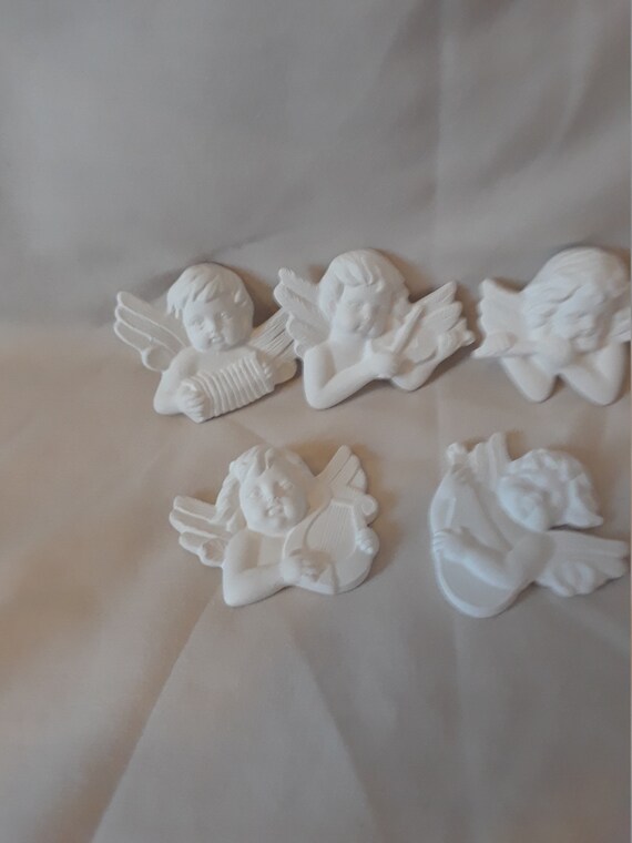 3 Musical Angel Magnets Ready to Paint Ceramic Bisque | Etsy