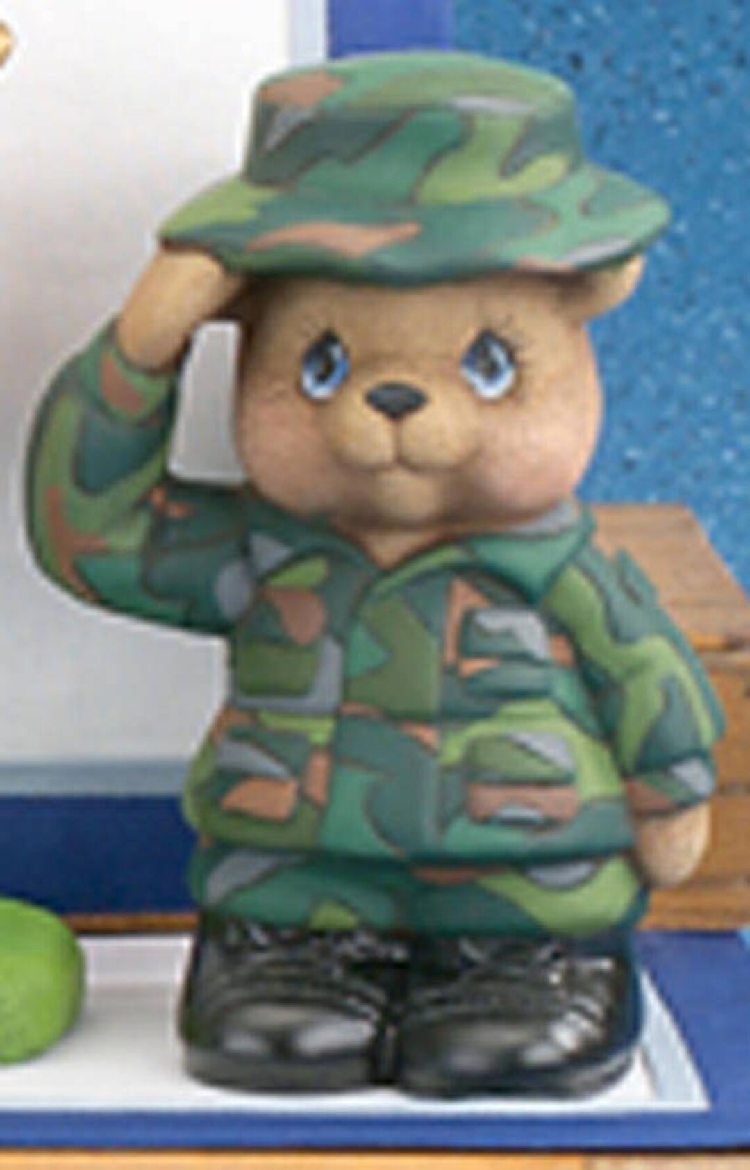 Saluting Bear 8" Ceramic Bisque Ready to Paint - Etsy