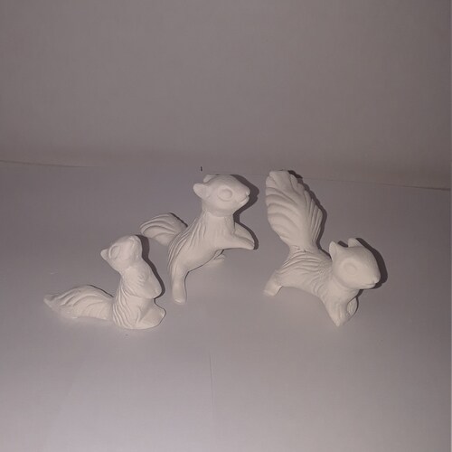 Set of 3 Squirrels 12t Ready to Paint Ceramic - Etsy