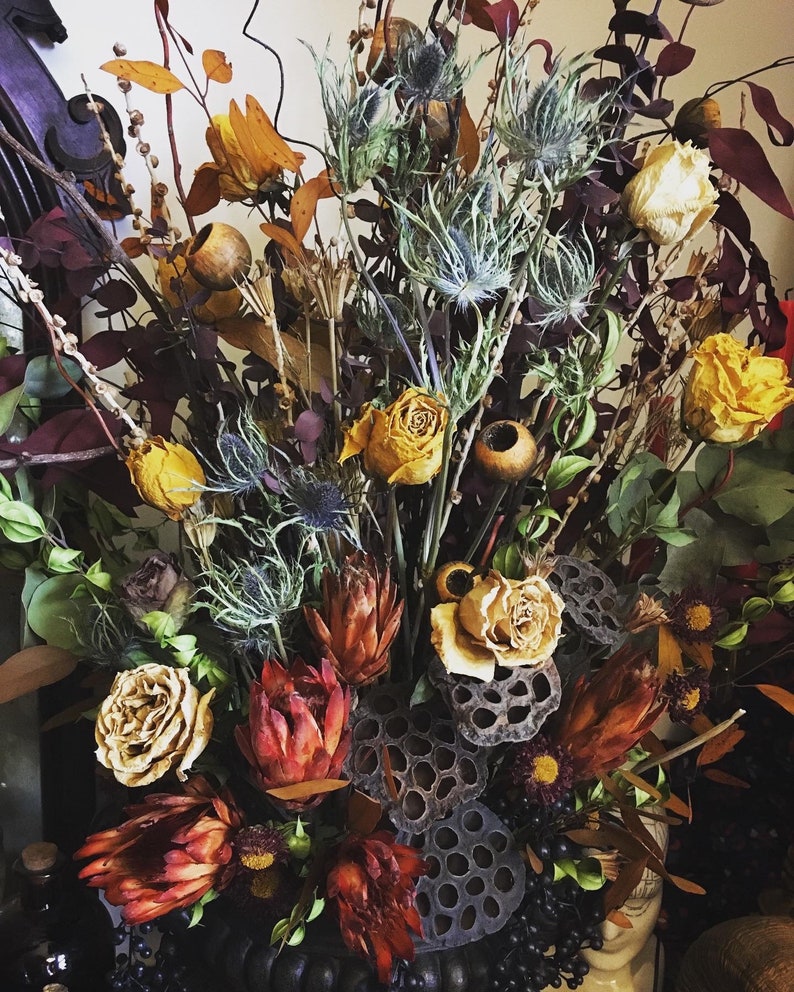 Gothic Dried Floral Arrangements Made to Order please Read - Etsy