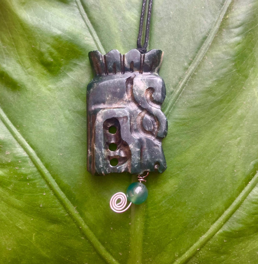 Natural Guatemalan Jade, Mexican Design , Aztec Style LARGE ...
