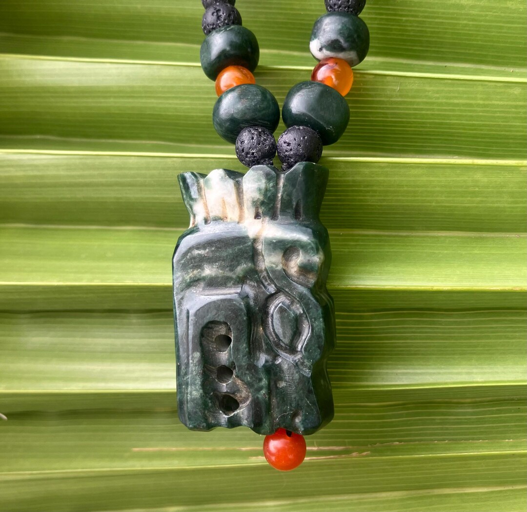 Stunning Large Natural Guatemalan Jade Mexican Aztecan Style LARGE ...