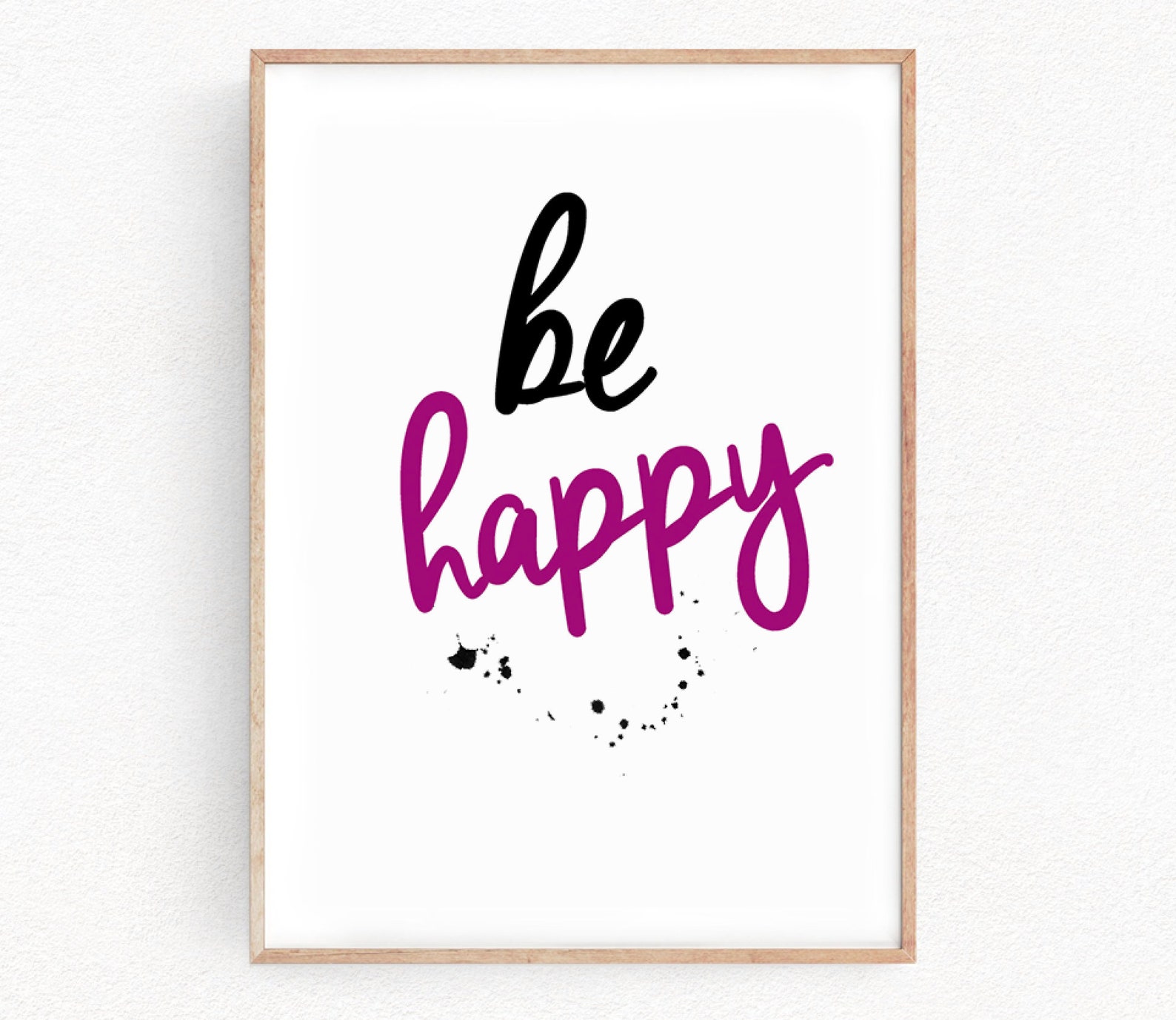 Be Happy Quote Poster Art Print Wall Decor Home Gift Home - Etsy