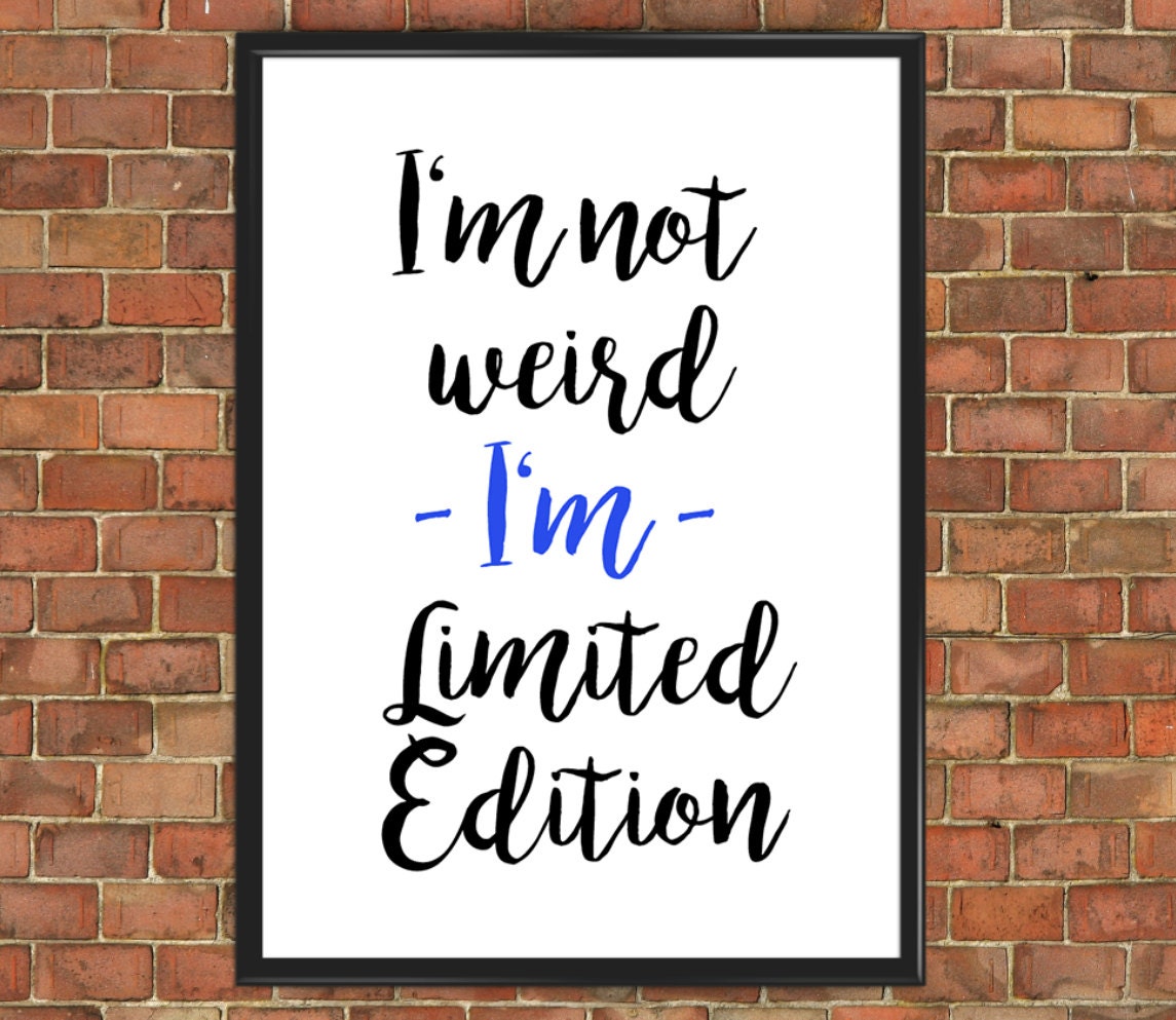 Funny Limited Edition Quote Poster Gift Typographic Print - Etsy